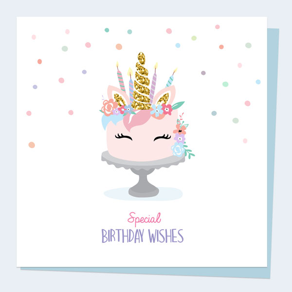 Kids Birthday Card - Unicorn Cake - Fast Delivery at Dotty About Paper