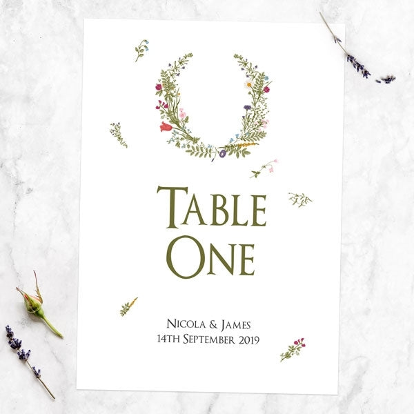 Botanical Garden Table Name/Number - Fast Delivery at Dotty About Paper