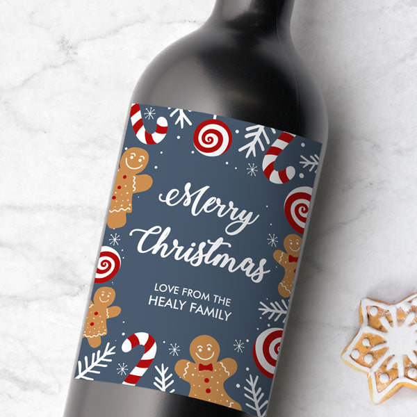 Festive Gingerbread - Christmas Bottle Labels - Pack of 9 - Fast ...