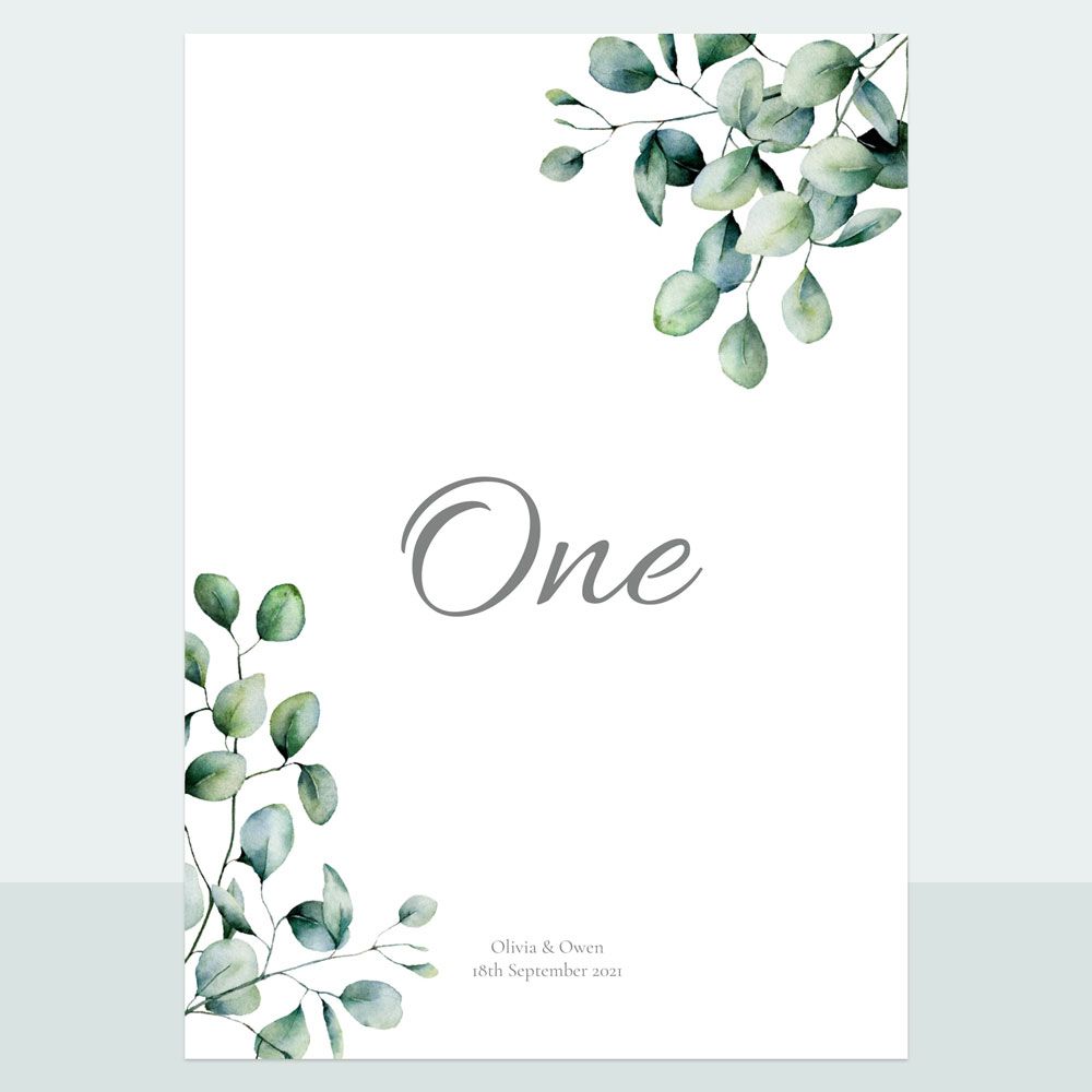 Eucalyptus - Table Names / Numbers - Fast Delivery at Dotty About Paper
