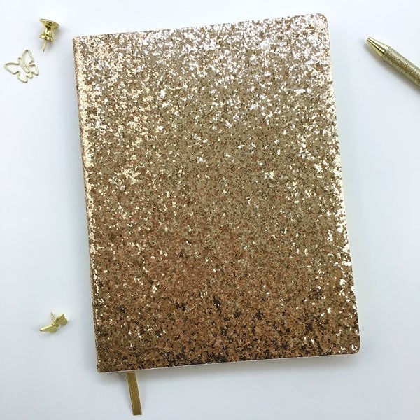 Time to Shine - Gold Glitter Quality Notebook / Wedding Journal - Fast ...