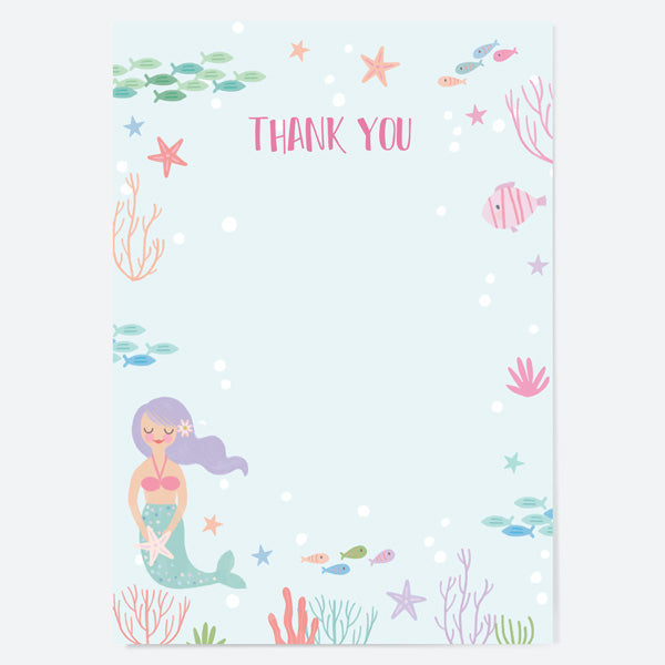 Ready to Write Kids Thank You Cards - Mermaid Under The Sea - Pack of ...