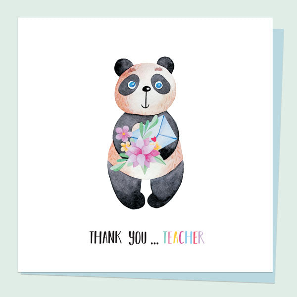 Teacher Thank You Card - Chalkboard - Panda - Fast Delivery at Dotty ...