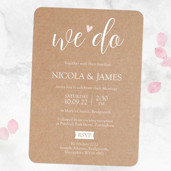 We Do - Wedding Invitations - Fast Delivery at Dotty About Paper