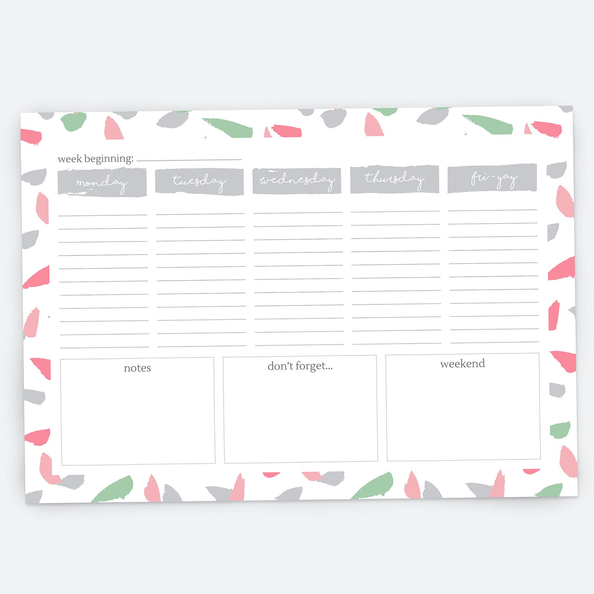 A4 Desk Planner, 53 Pages - 'Paint The Town' - Fast Delivery at Dotty ...