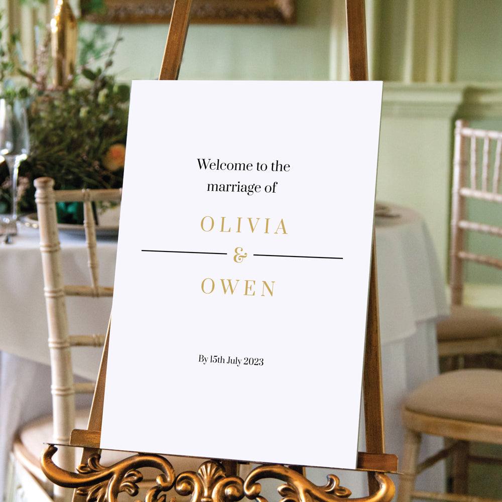 Classic Elegance - Foil Wedding Sign - Fast Delivery at Dotty About Paper