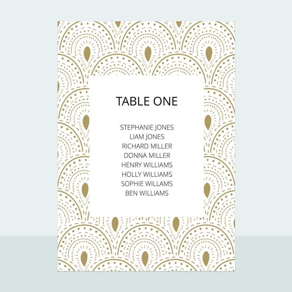Scallop Border - Table Plan Cards - Fast Delivery at Dotty About Paper