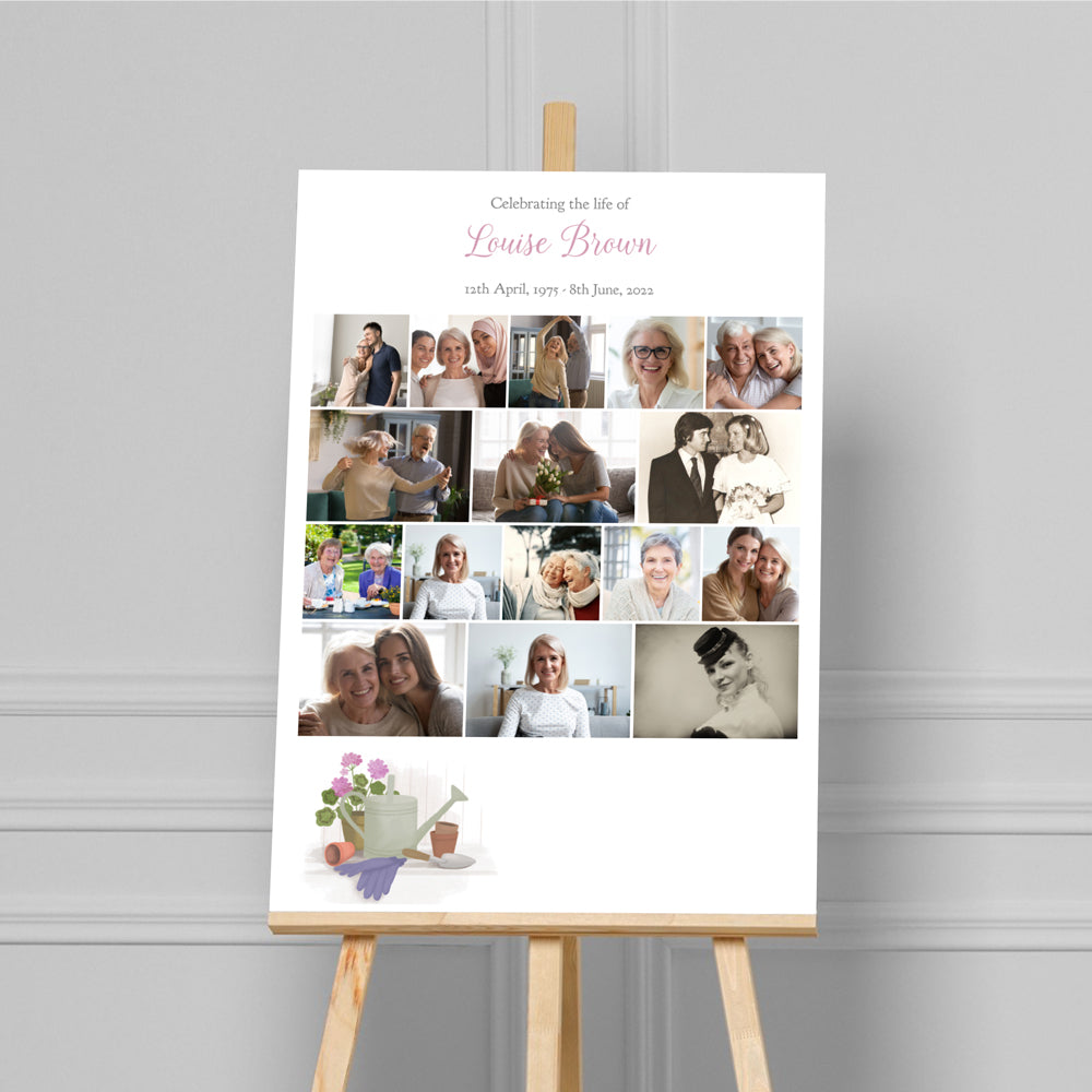 Funeral Photo Memory Board - Gardening Hydrangeas - Fast Delivery at ...