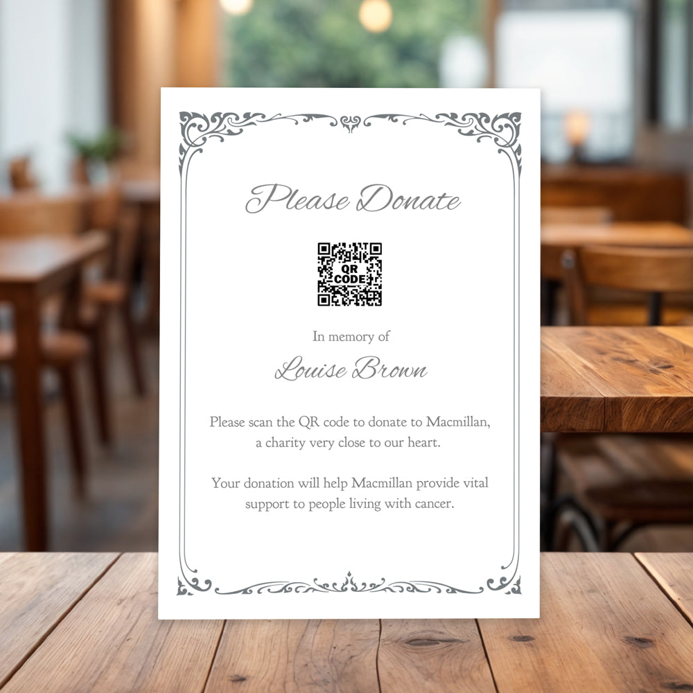 Funeral Donation Sign with strut - Ornate Cross Border - Fast Delivery ...