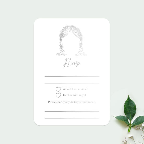 Floral Wedding Arch - Foil Wedding RSVP Cards - Fast Delivery at Dotty ...