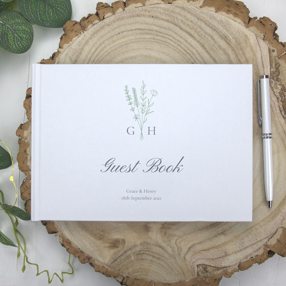 Wildflower Monogram - Wedding Guest Book - Fast Delivery at Dotty About ...