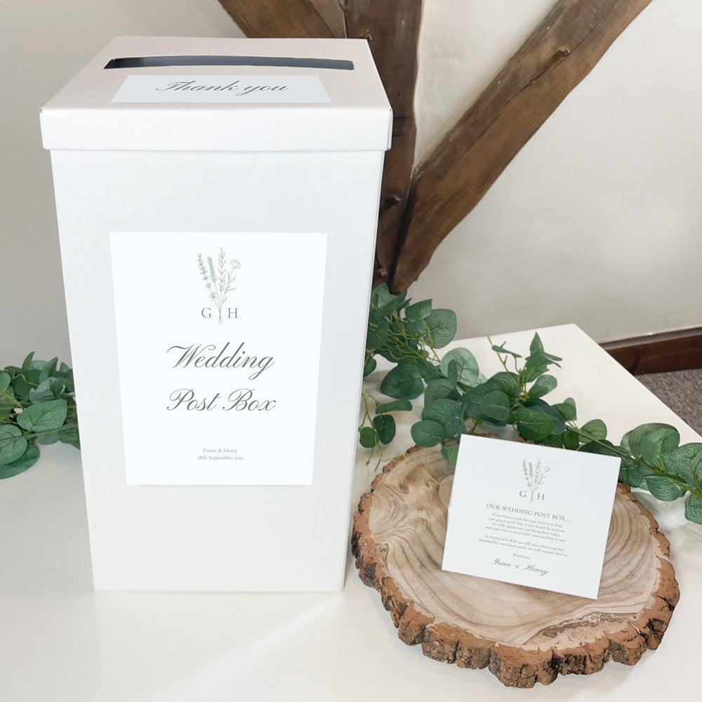 Wildflower Monogram Personalised Wedding Post Box - Fast Delivery at ...