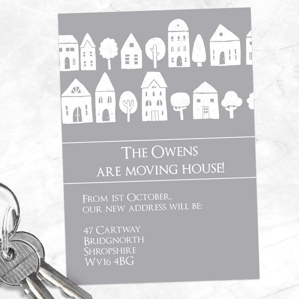 Address Cards - Grey Street Scene - Pack of 10 - Fast Delivery at Dotty ...