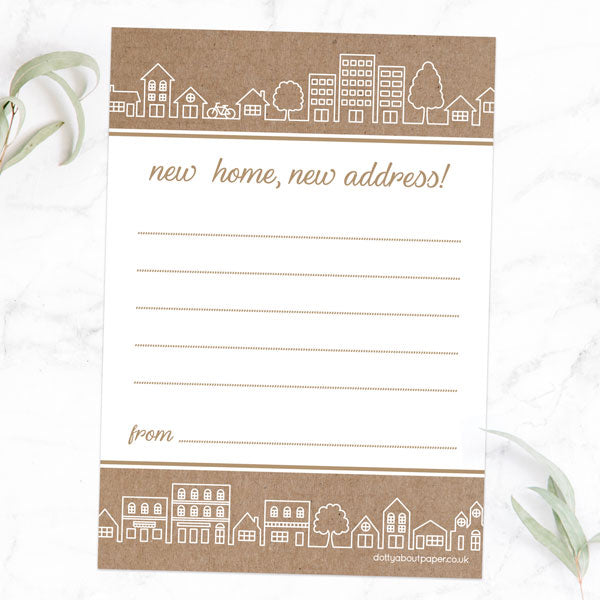 Address Cards - Kraft City Outline - Pack of 10 - Fast Delivery at ...