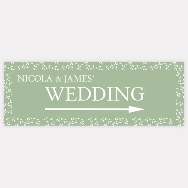 Delicate Leaf Pattern - Iridescent Arrow Wedding Sign - Fast Delivery ...