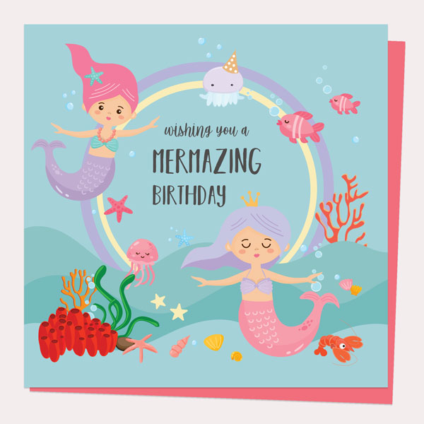 Kids Birthday Card - Mermaids - Fast Delivery at Dotty About Paper