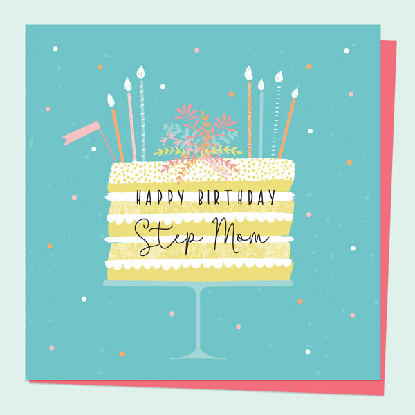 Step Mom Birthday Card Summer Pastels Cake Stand Fast Delivery At 6988