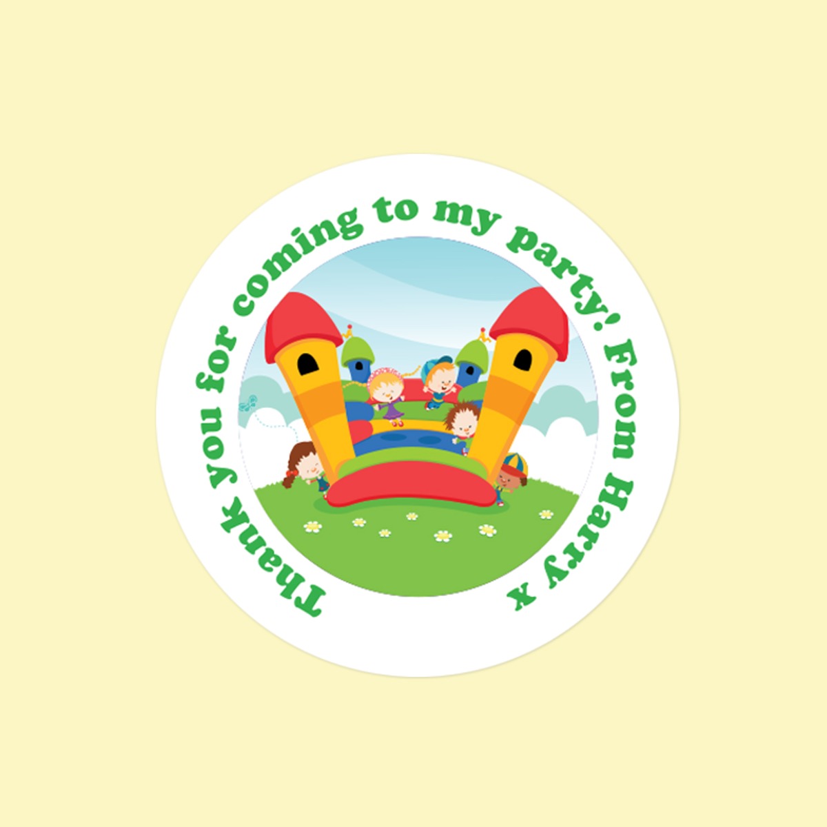 Bouncy Castle Birthday Party - Sweet Bag Stickers - Pack of 35 - Fast ...