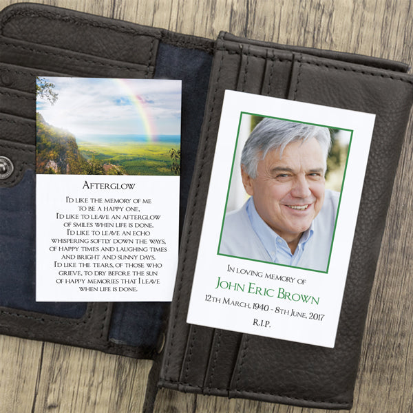 Funeral Memorial Cards - Rainbow View - Fast Delivery at Dotty About Paper