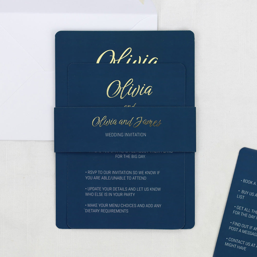 Classic Colour Script Bespoke - Foil Wedding Invitation & Information ...