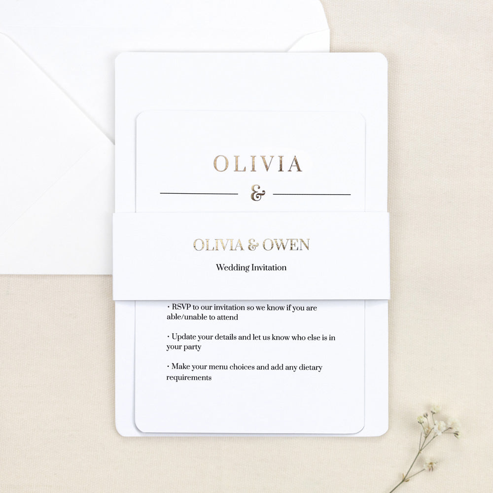 Classic Elegance Bespoke - Foil Wedding Invitation & Information Card ...