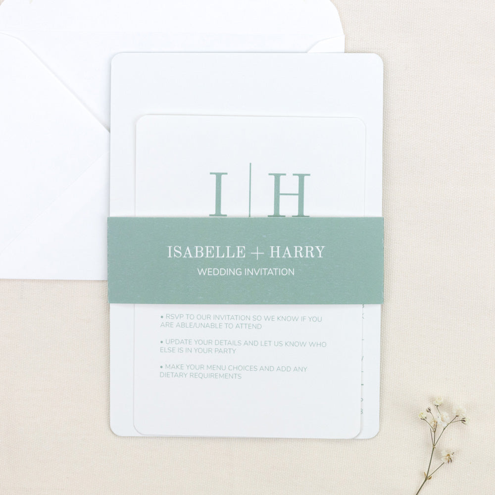 Classic Modern Monogram - Wedding Invitation & Information Card Suite ...