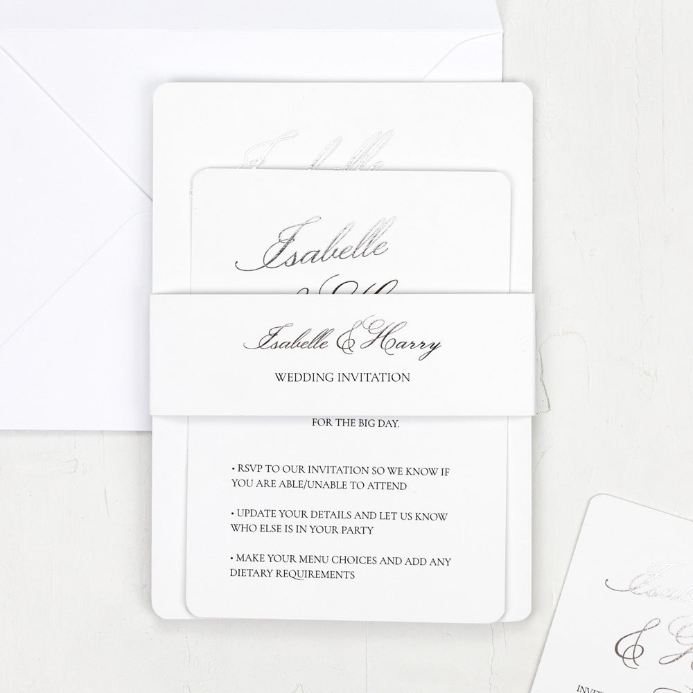 Classic Romance - Foil Wedding Invitation & Information Card Suite ...