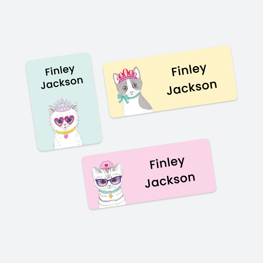 Mixed Pack Personalised Stick On Waterproof Name Labels - Cool Princess ...
