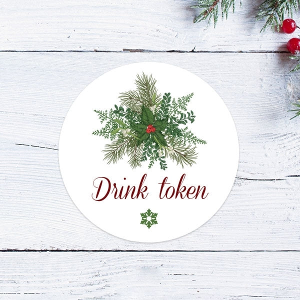 Festive Winter Woodland - Drink Tokens - Pack of 30 - Fast Delivery at ...