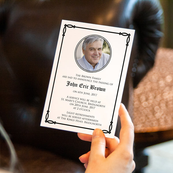 Funeral Invitations - Celtic Frame - Fast Delivery at Dotty About Paper