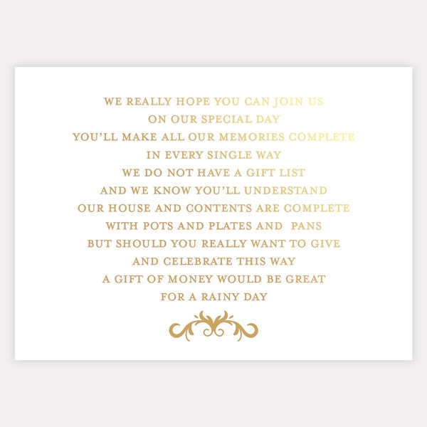 Elegant Monogram Foil Gift Poem Card - Fast Delivery at Dotty About Paper