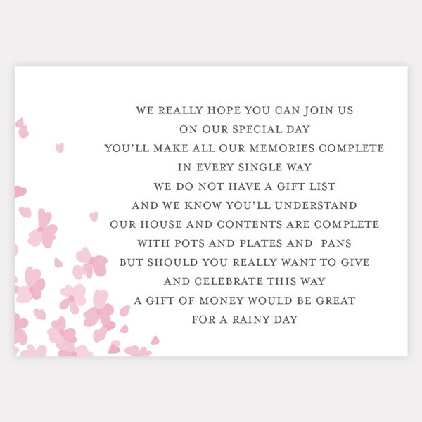 Falling Flowers Gift Poem Card - Fast Delivery at Dotty About Paper