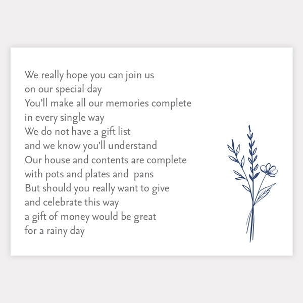 Modern Sprig Iridescent Gift Poem Card - Fast Delivery at Dotty About Paper