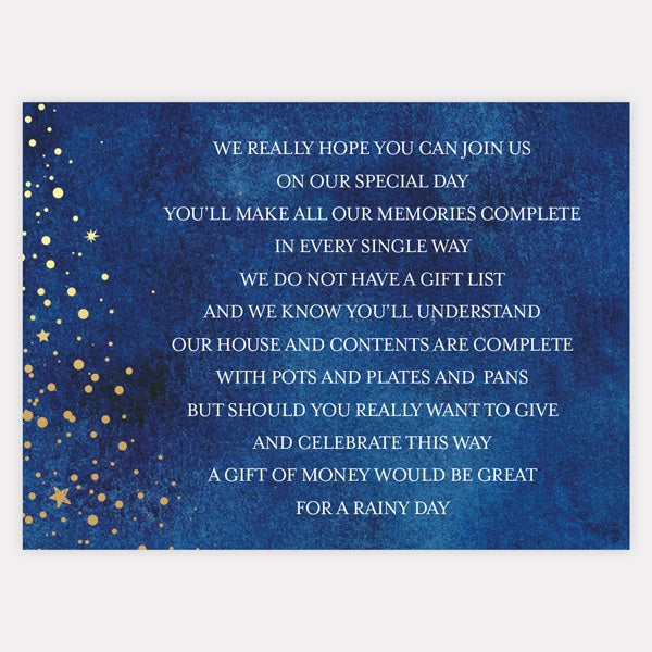 Starry Night Foil Gift Poem Card - Fast Delivery at Dotty About Paper