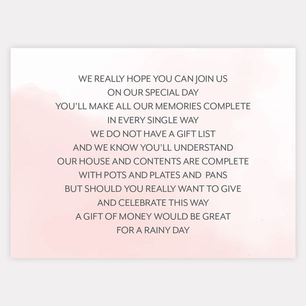 Delicate Inkwash Iridescent Gift Poem Card - Fast Delivery at Dotty ...