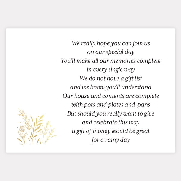 Wildflower Arch Foil Gift Poem Card - Fast Delivery at Dotty About Paper