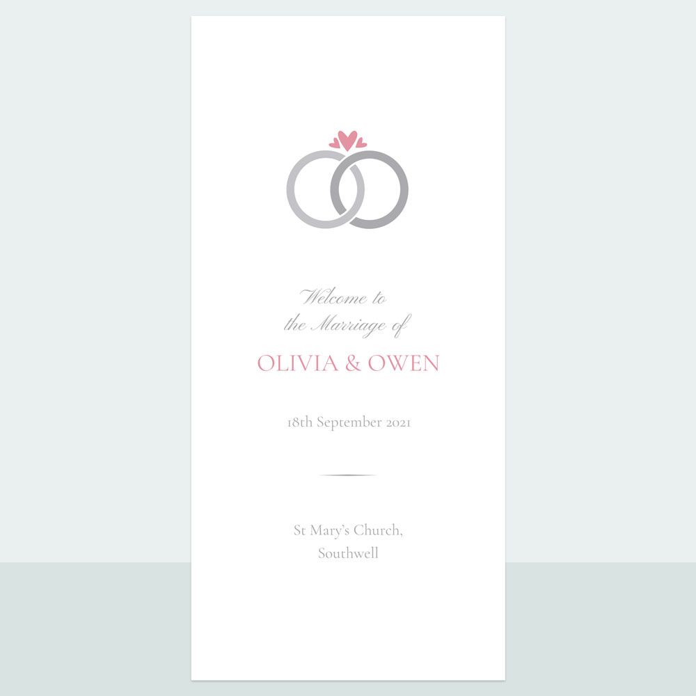 Wedding Rings - Order Of Service Concertina - Fast Delivery at Dotty ...