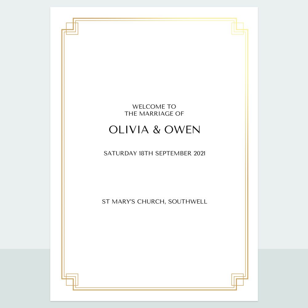Art Deco Border - Foil Order Of Service - Fast Delivery at Dotty About ...