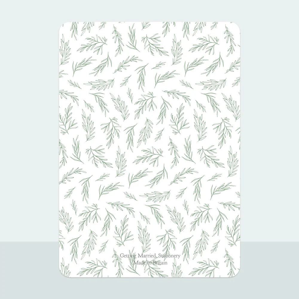 Dainty Leaf Border Wedding Menu - Fast Delivery at Dotty About Paper