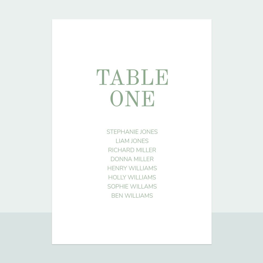 Classic Modern Monogram - Table Planner Cards - Fast Delivery at Dotty ...