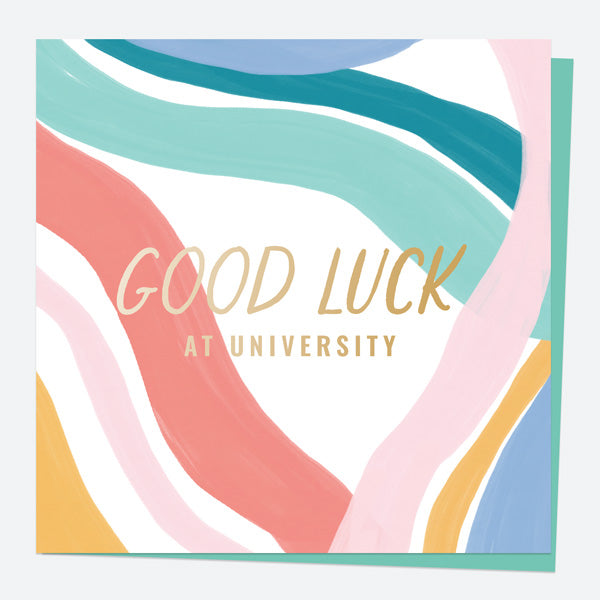 Luxury Foil Good Luck Card - Abstract Colours - Good Luck University ...