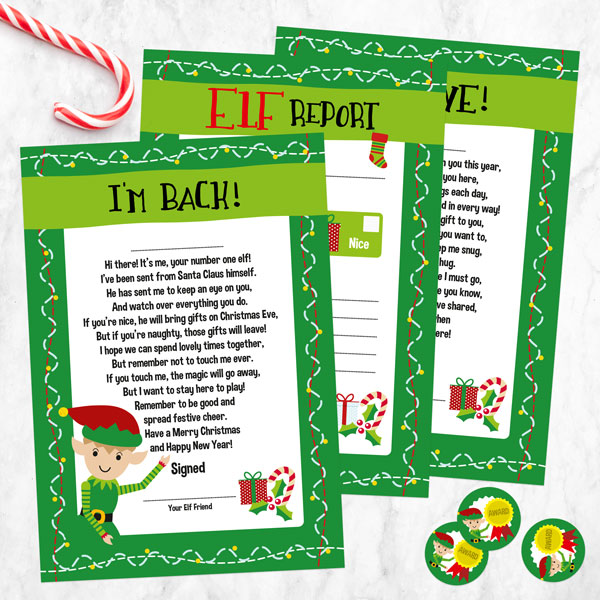 Green Mistletoe Elf - Christmas Elf Letters with Reports & Award ...