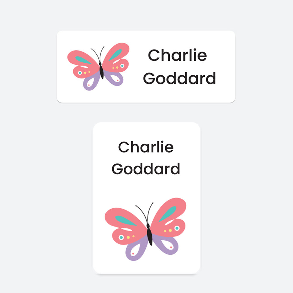 Stick On Waterproof Name Labels - Butterfly - Pack of 43 - Fast ...