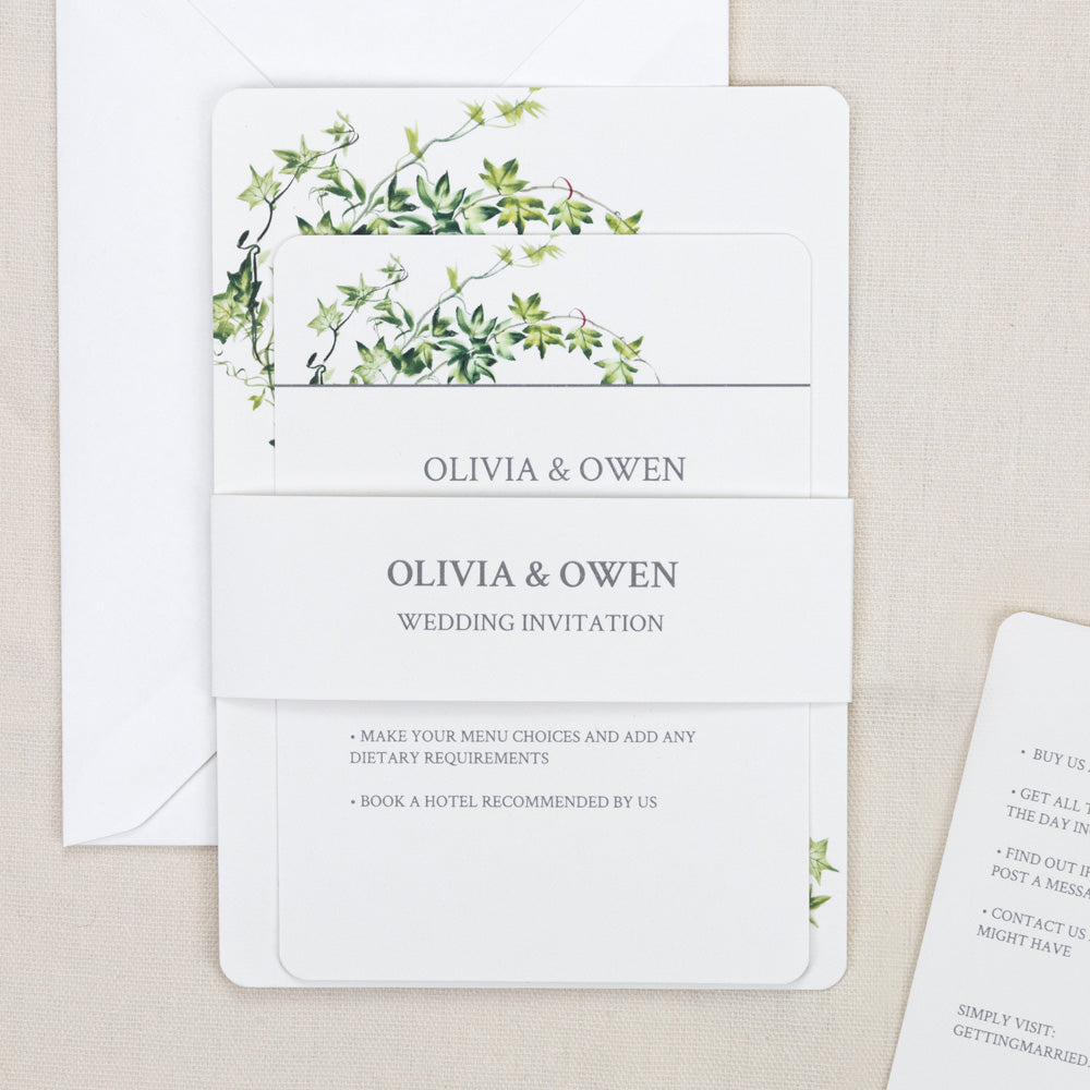 Ivy Garland - Wedding Invitation & Information Card Suite - Fast ...