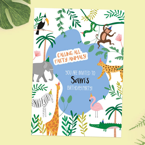Kids Birthday Invitations - Go Wild Safari - Pack of 10 - Fast Delivery ...