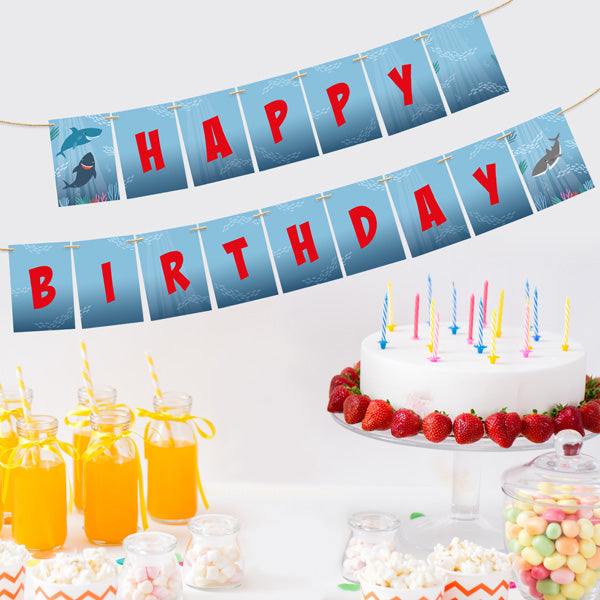 Shark - Kids Happy Birthday Bunting - Fast Delivery at Dotty About Paper