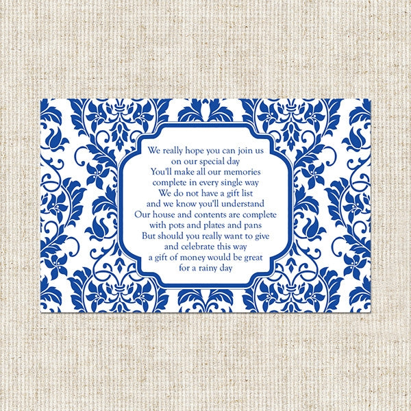 Delicate Swirl Pattern Gift Poem Card - Fast Delivery at Dotty About Paper