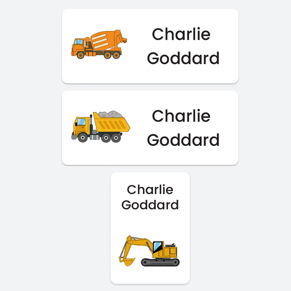 Stick On Waterproof Name Labels - Construction - Pack of 43 - Fast ...