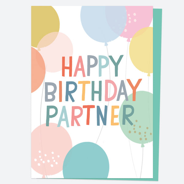 Partner Birthday Card - Happy Birthday - Balloons - Fast Delivery at ...