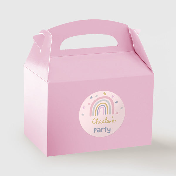 Boho Rainbow - Pink Party Boxes and Round Stickers - Pack of 10 - Fast ...